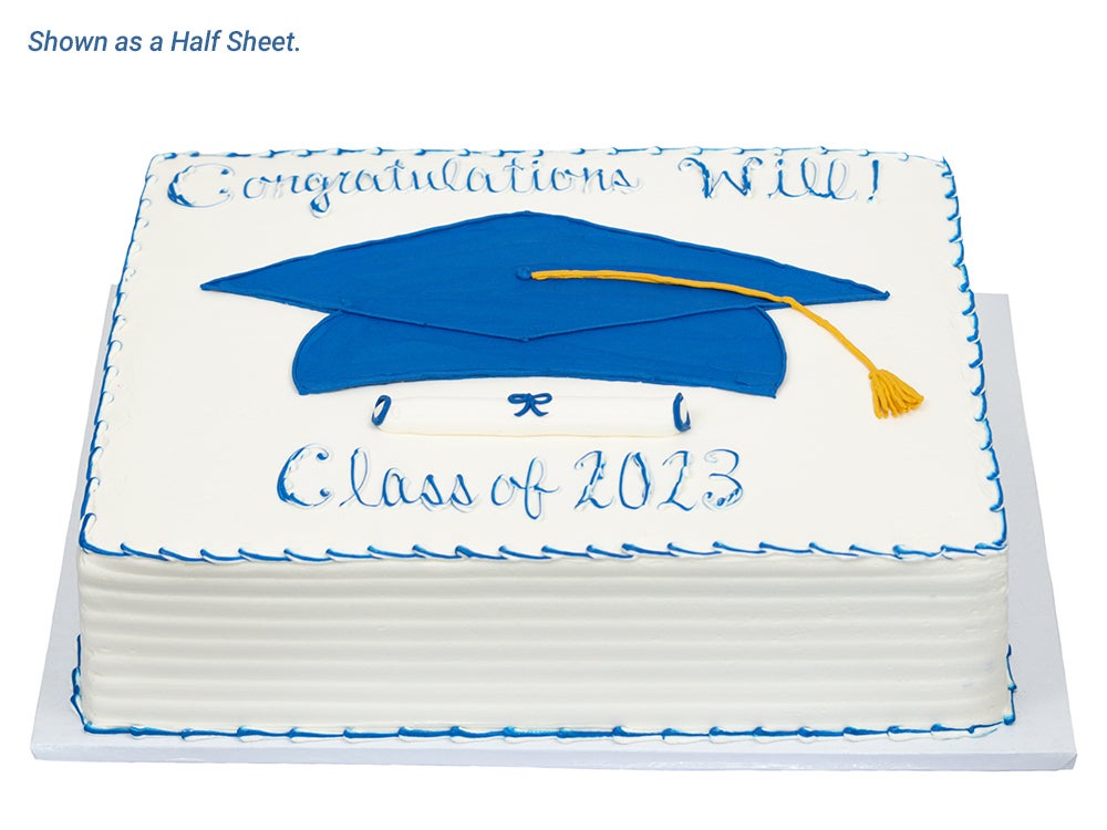 Buttercream Grad Cap Torte-Style Sheet | Sweet Perfections Bake Shoppe