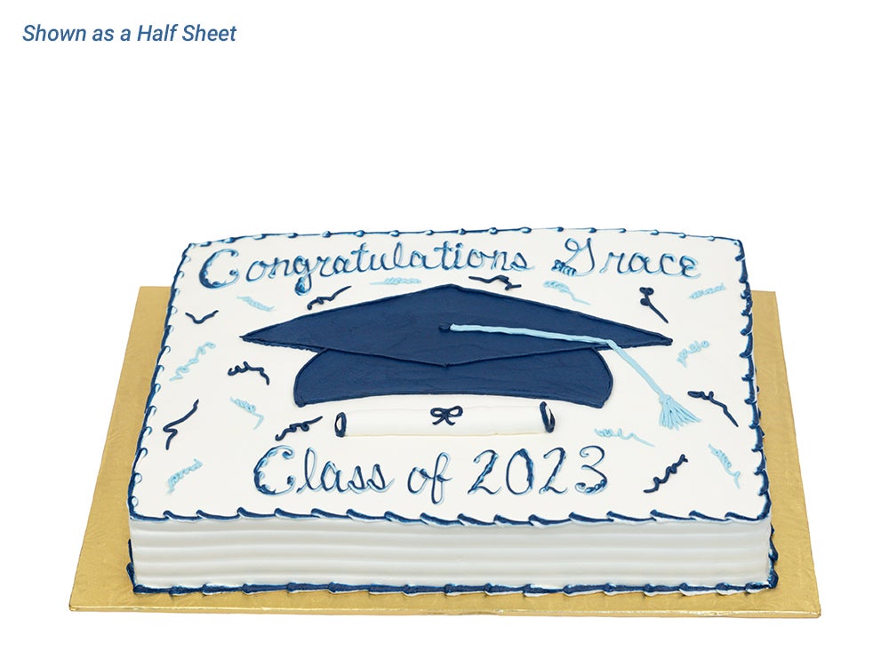 Buttercream Grad Cap Torte-Style Sheet | Sweet Perfections Bake Shoppe