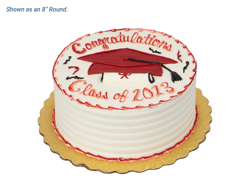 Buttercream Grad Cap Torte-Style Round | Sweet Perfections Bake Shoppe